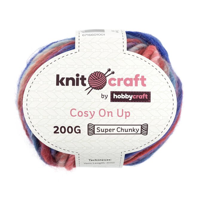 Knitcraft Blue Mix Cosy On Up Yarn 200g | Hobbycraft