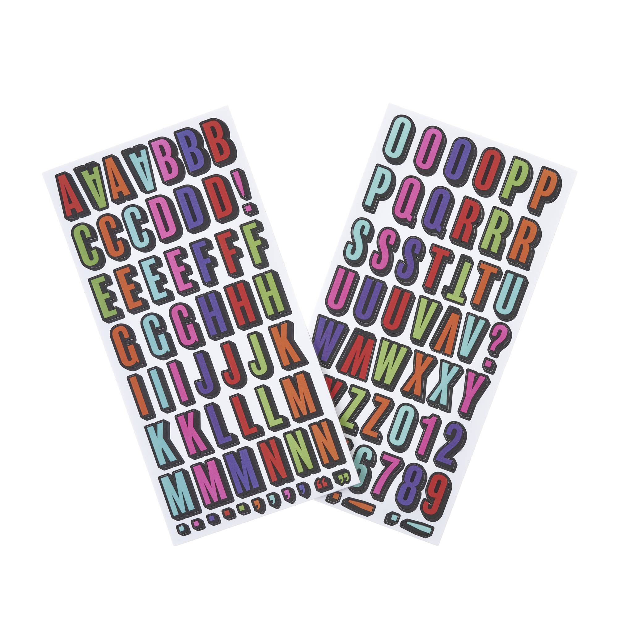 Bright Shadow Alphabet Chipboard Stickers 111 Pieces | Hobbycraft