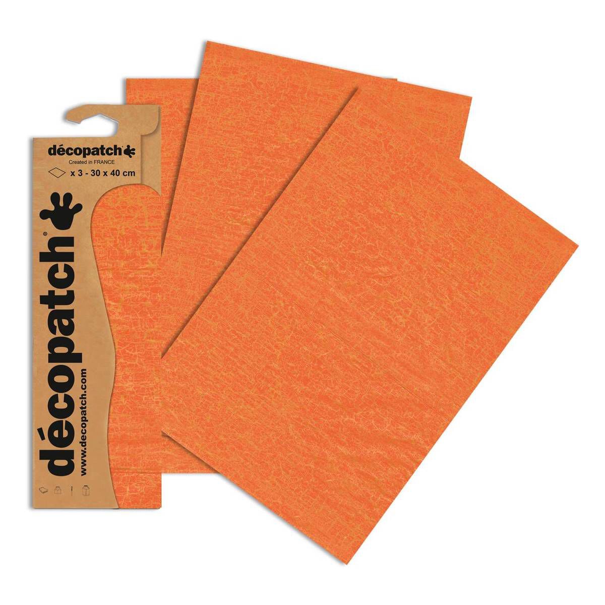 Decopatch Orange Crackle Paper 3 Sheets | Hobbycraft