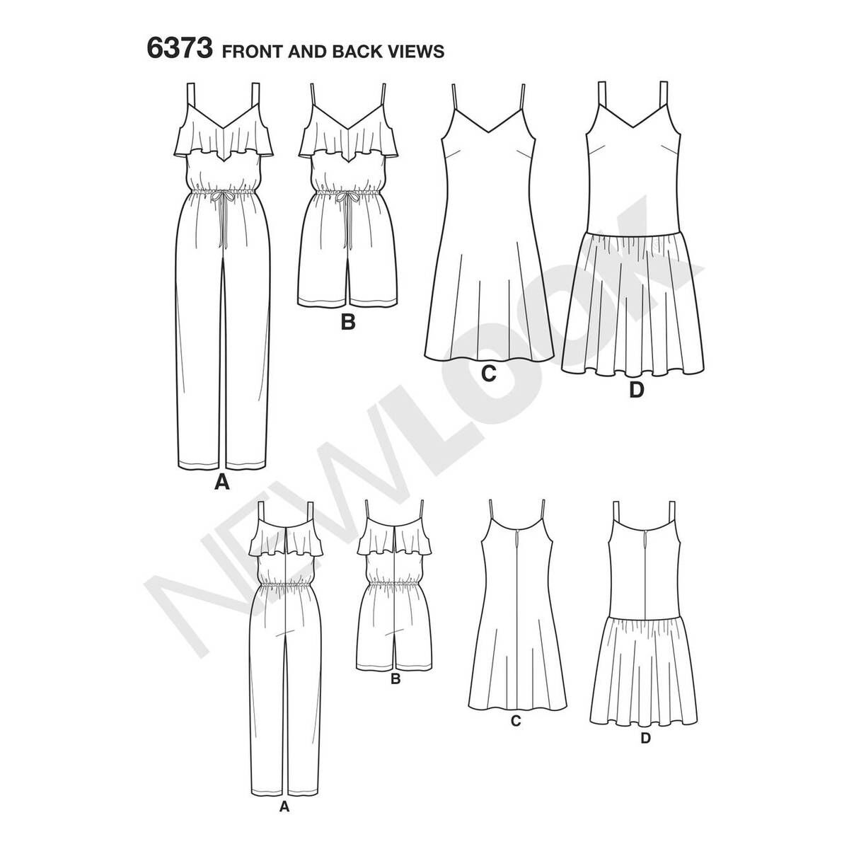 New Look Women's Jumpsuit and Dress Sewing Pattern 6373 | Hobbycraft