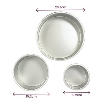 Whisk Round Aluminium Cake Tin Set 3 Pack | Hobbycraft