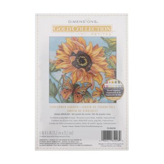 Dimensions Sunflower Garden Counted Cross Stitch Kit 14cm x 14.5cm ...