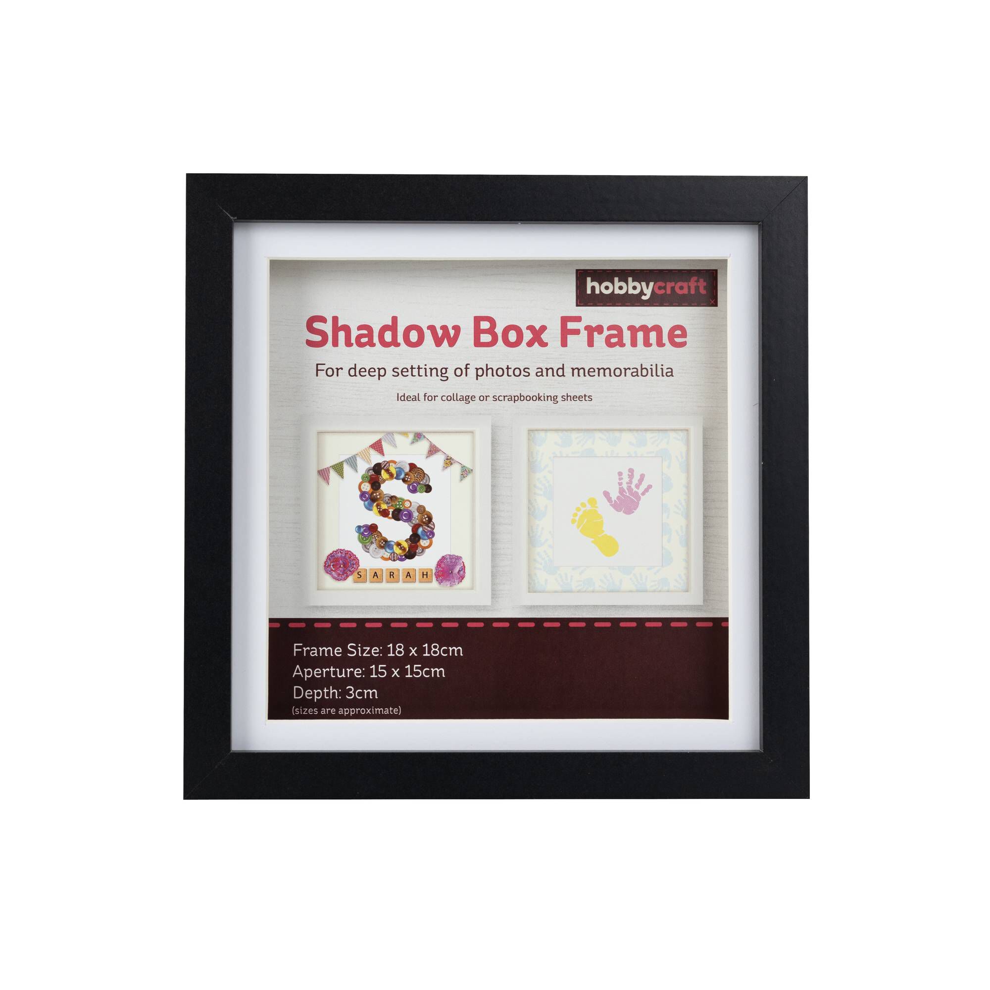 Black Shadow Box Frame 18cm x 18cm | Hobbycraft