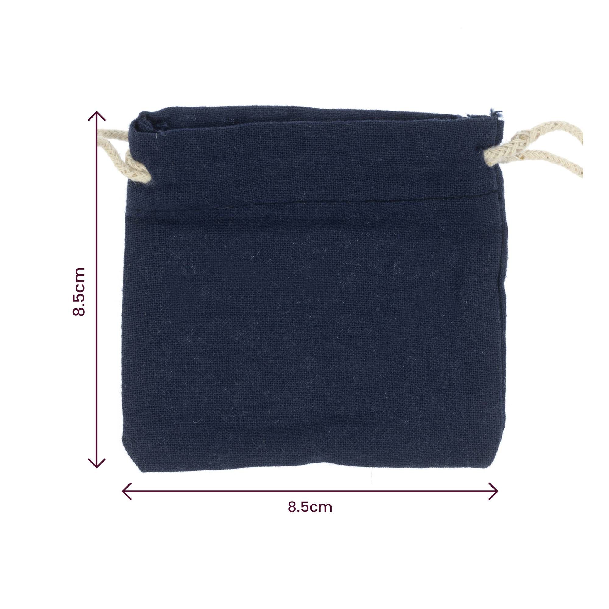 Navy Mini Cotton Drawstring Bags 5 Pack | Hobbycraft