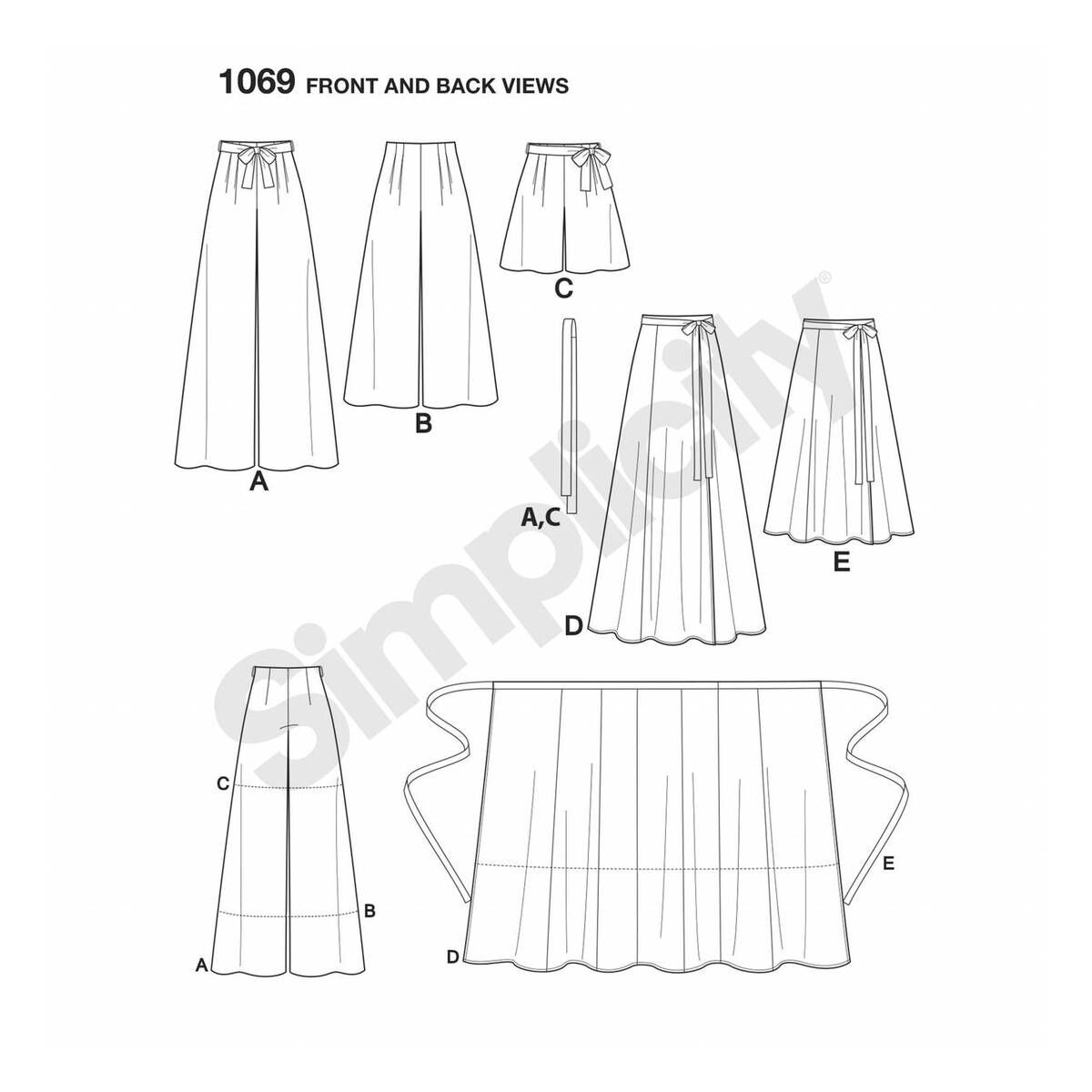 Simplicity Trousers and Skirt Sewing Pattern 1069 (4-12) | Hobbycraft