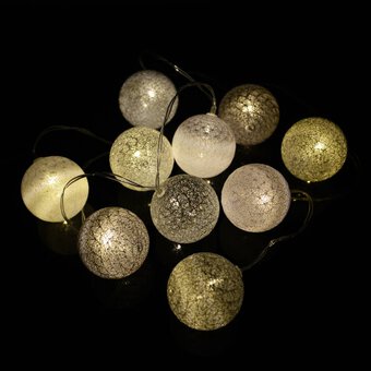 10 LED Grey Cotton Ball Lights 1.65m | Hobbycraft