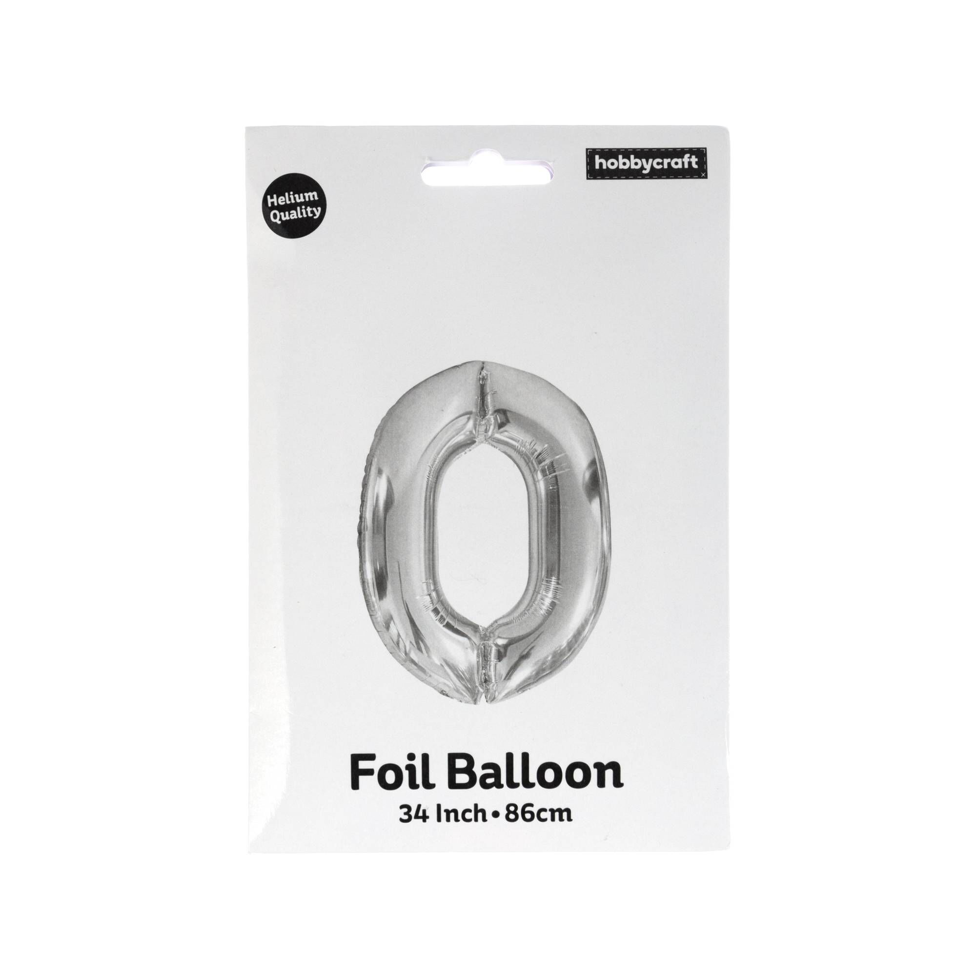 Extra Large Silver Foil Number 0 Balloon | Hobbycraft