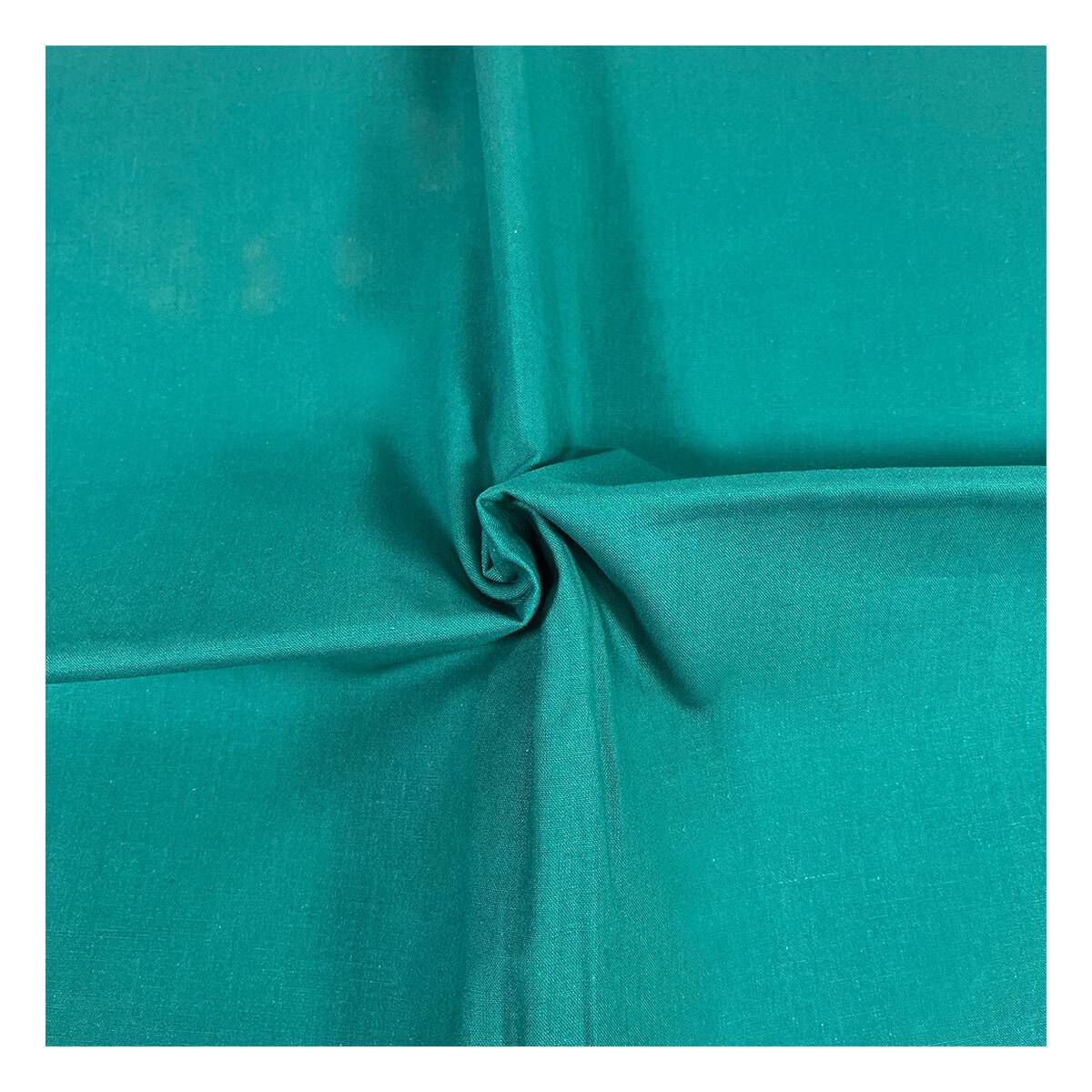 Dark Cyan Organic Premium Cotton Fabric by the Metre | Hobbycraft