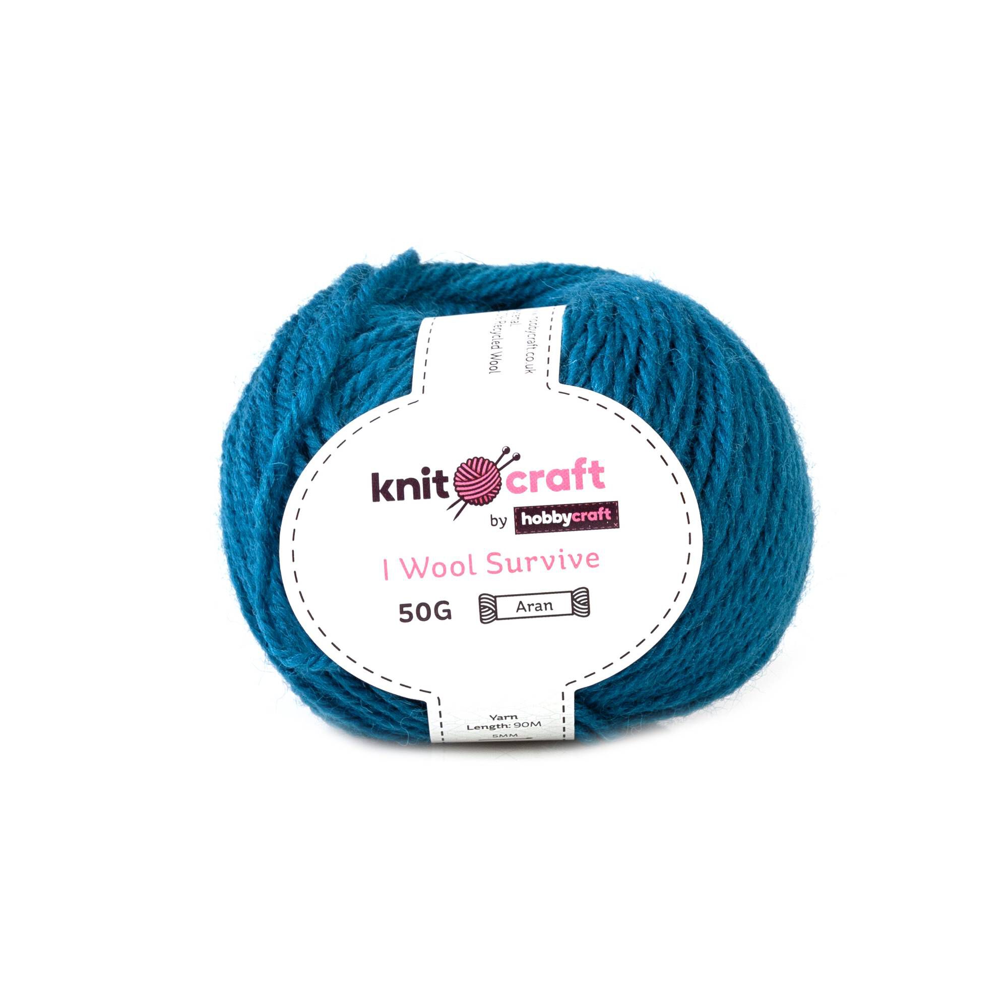 Knitcraft Teal I Wool Survive Yarn 50g | Hobbycraft