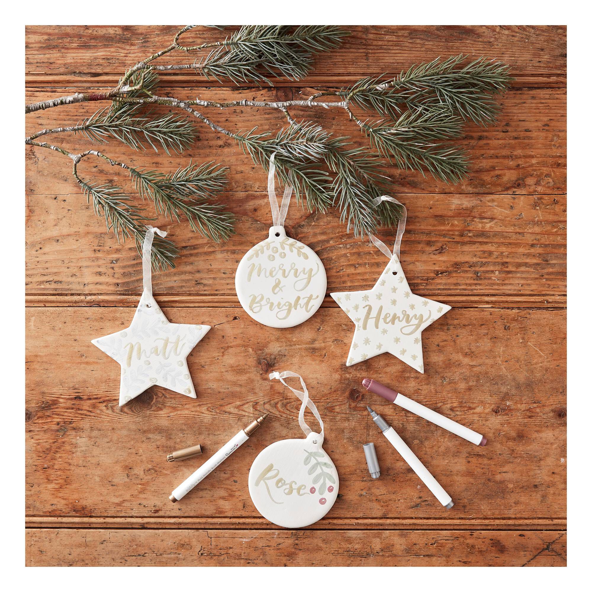 Unglazed Ceramic Hanging Bauble Decoration 9cm | Hobbycraft