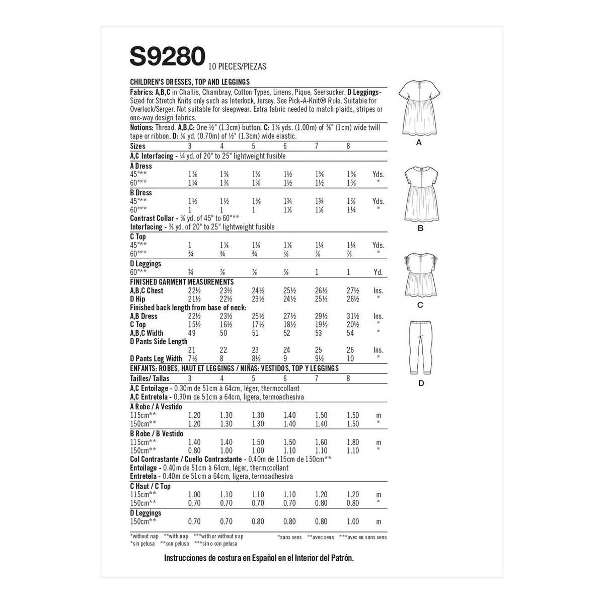 Simplicity Kids’ Separates Sewing Pattern S9280 (3-8) | Hobbycraft