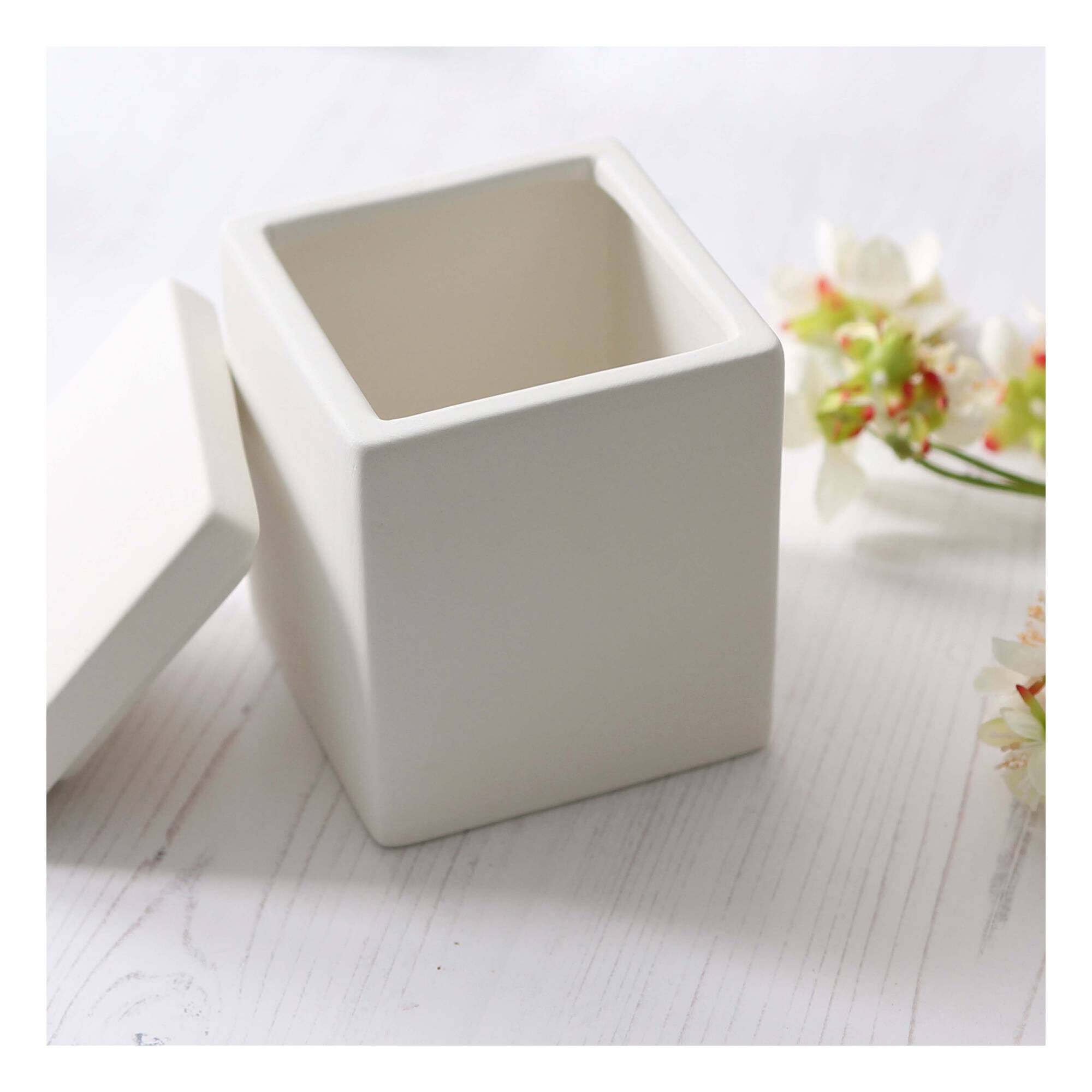 Unglazed Ceramic Square Box 12cm | Hobbycraft