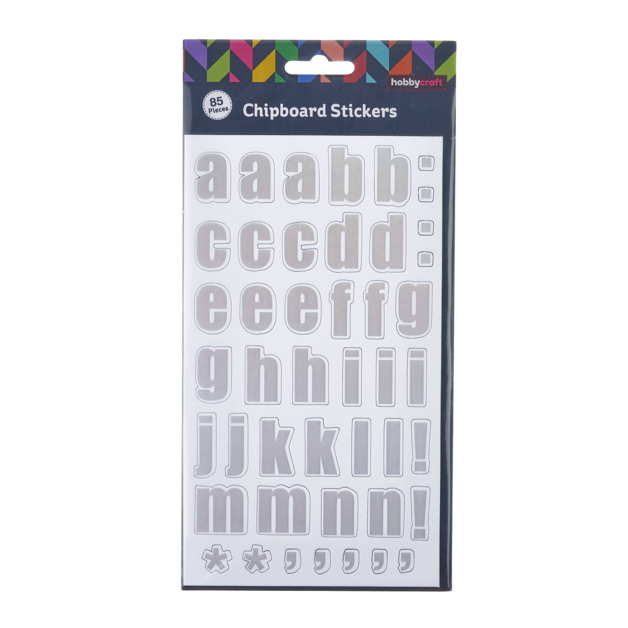 Block Holographic Alphabet Chipboard Stickers 85 Pieces | Hobbycraft