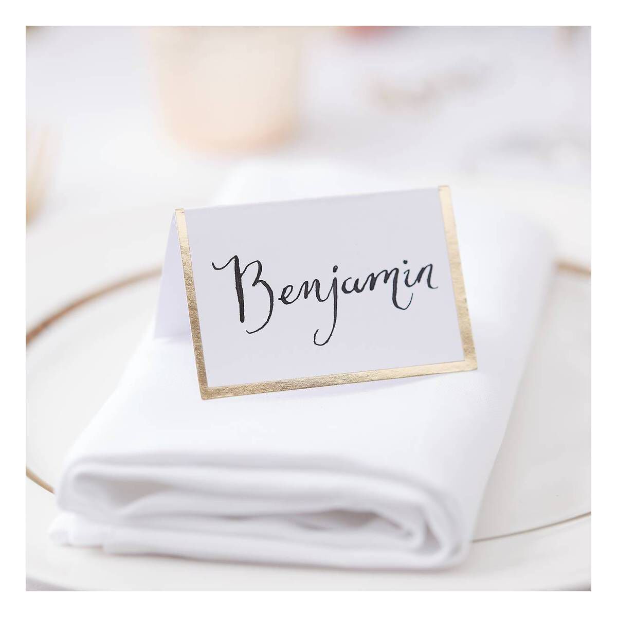 Ginger Ray Gold Foiled Border Place Cards 10 Pack | Hobbycraft