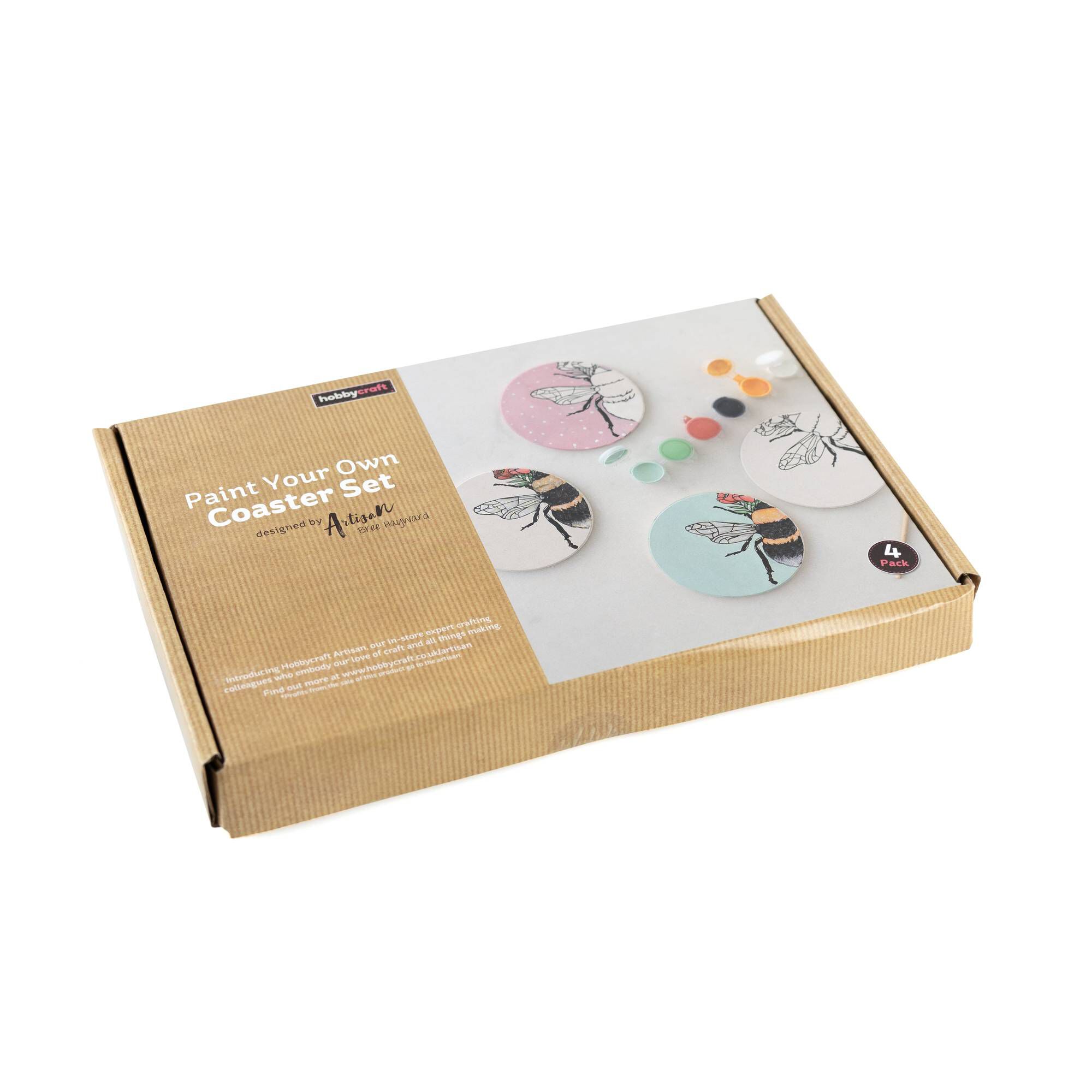 Artisan Paint Your Own Bee Coaster Set 4 Pack | Hobbycraft