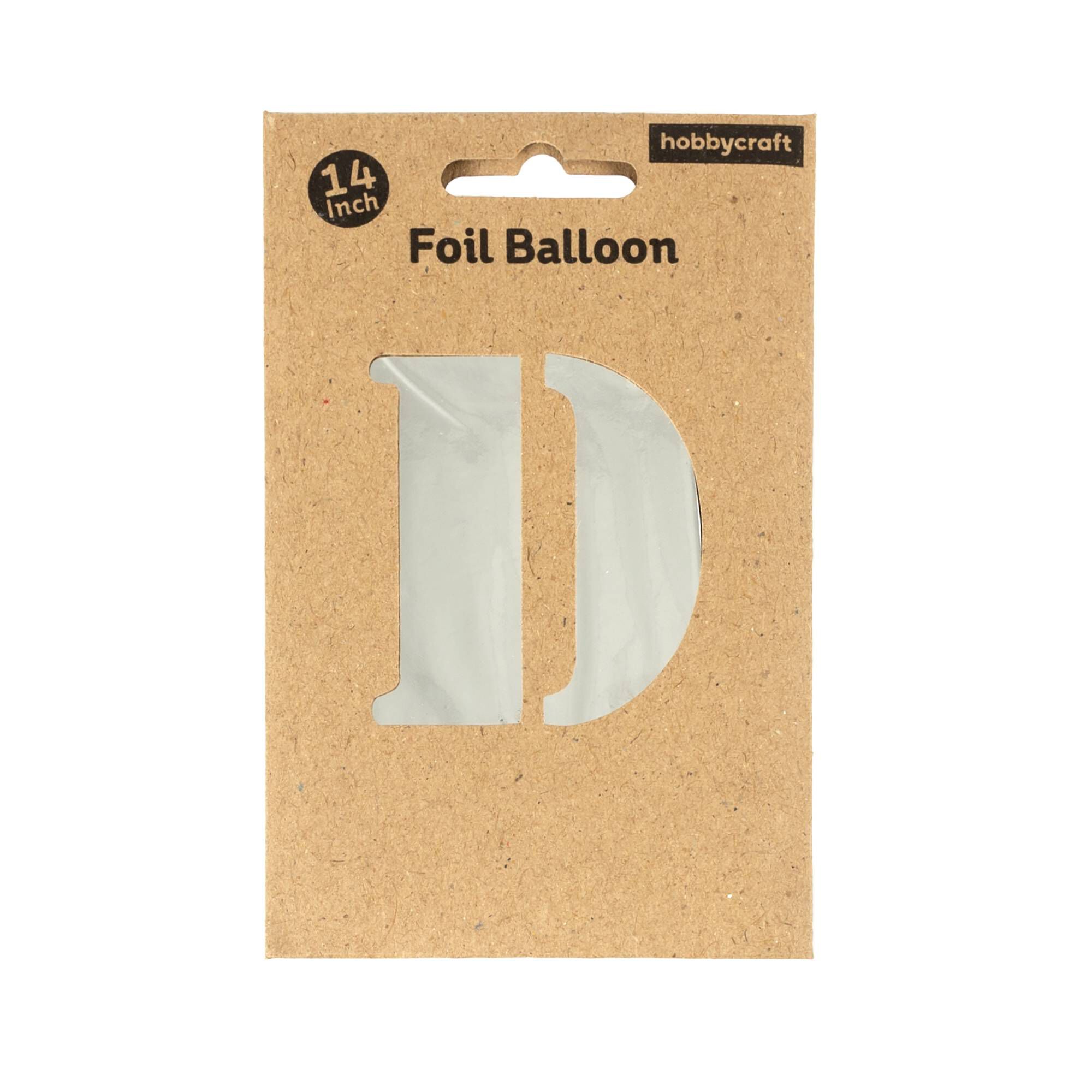Silver Foil Letter D Balloon | Hobbycraft