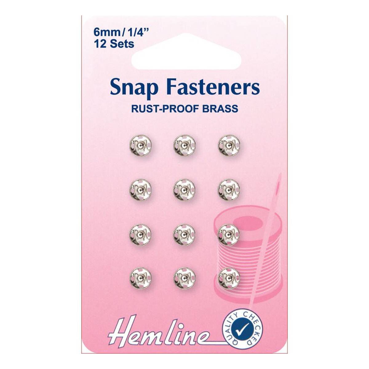 Hemline Snap Fasteners 6mm 12 Pack | Hobbycraft