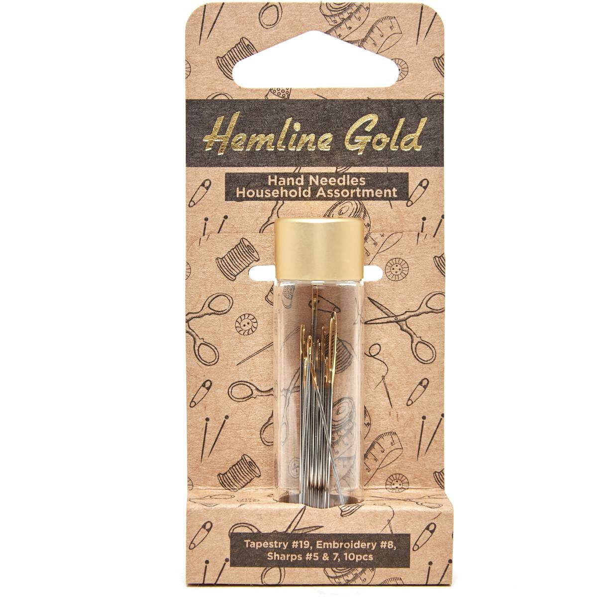 Hemline Gold Assorted Hand Needles 10 Pack | Hobbycraft
