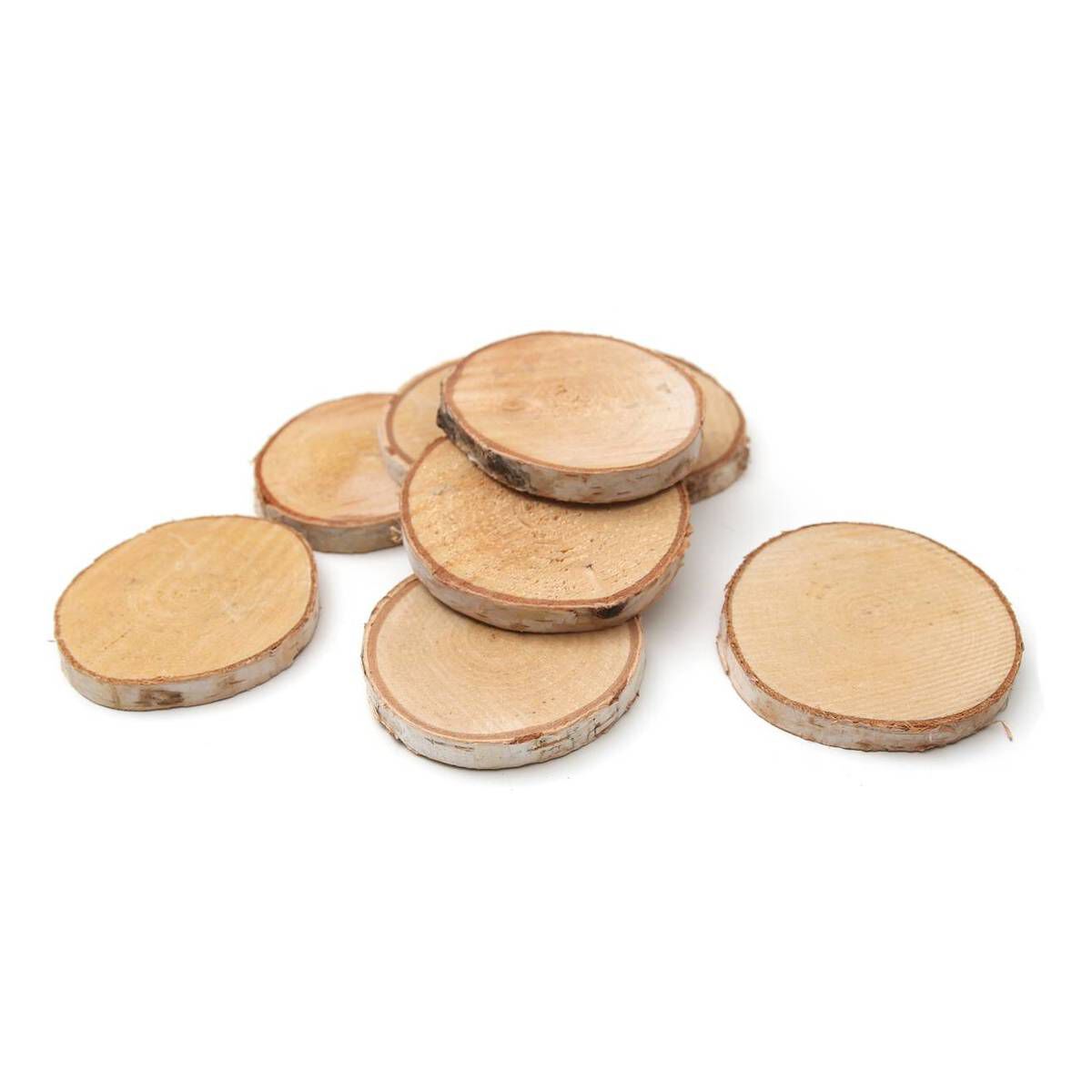 Natural Wooden Slices 8cm 8 Pack | Hobbycraft