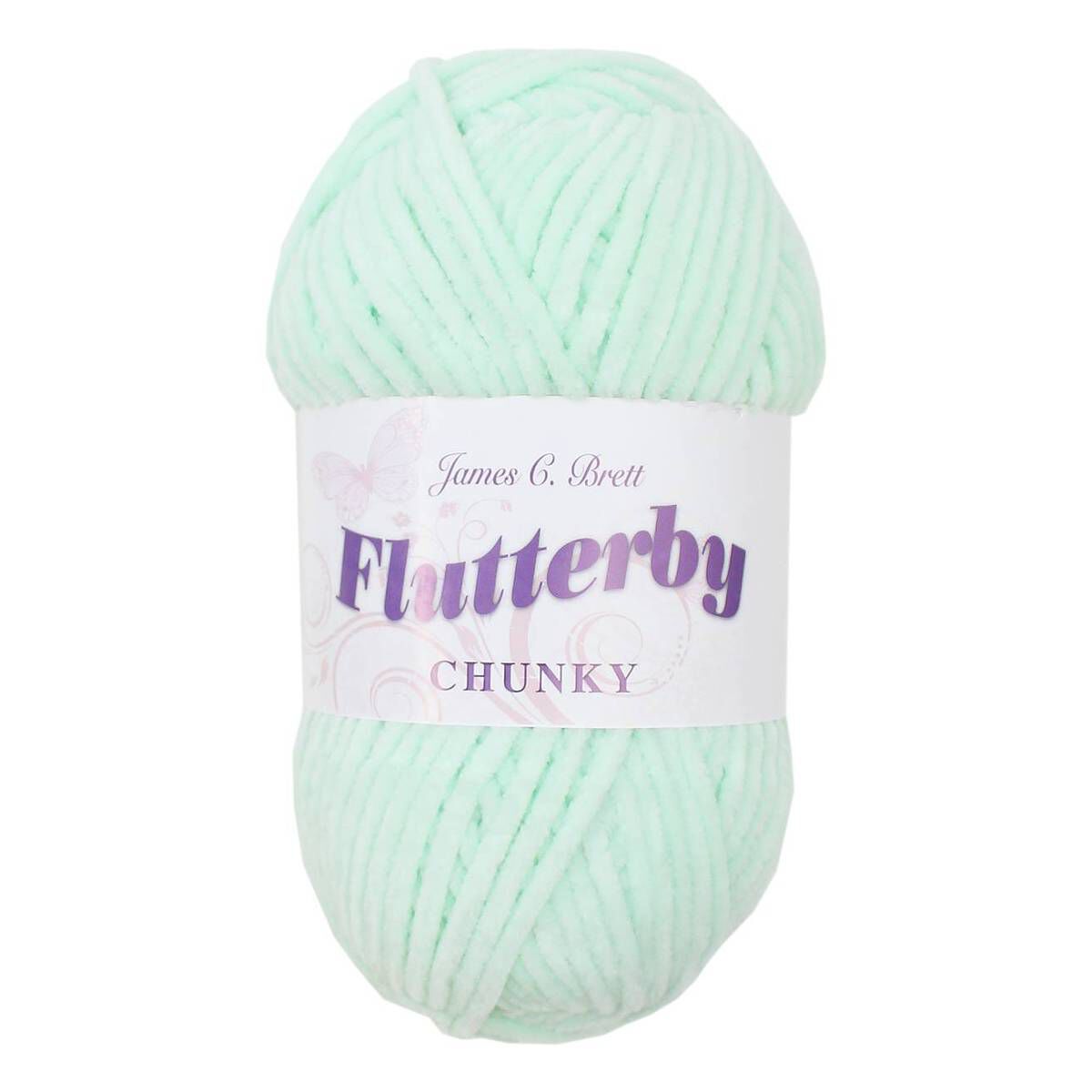 James C Brett Mint Flutterby Chunky Yarn 100 g | Hobbycraft
