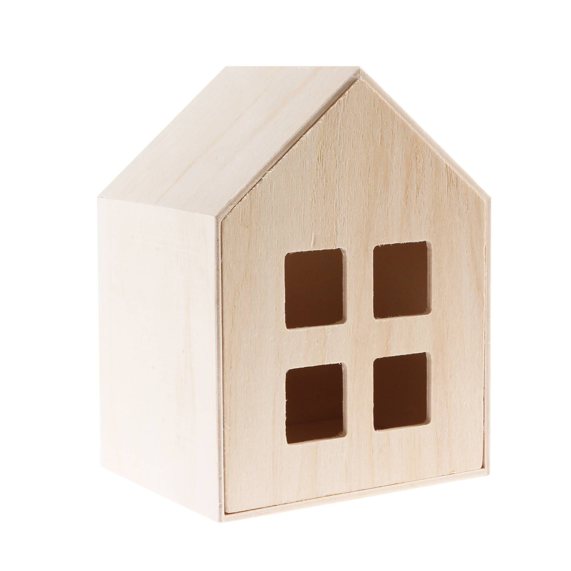 Wooden House with Drawer 20cm | Hobbycraft