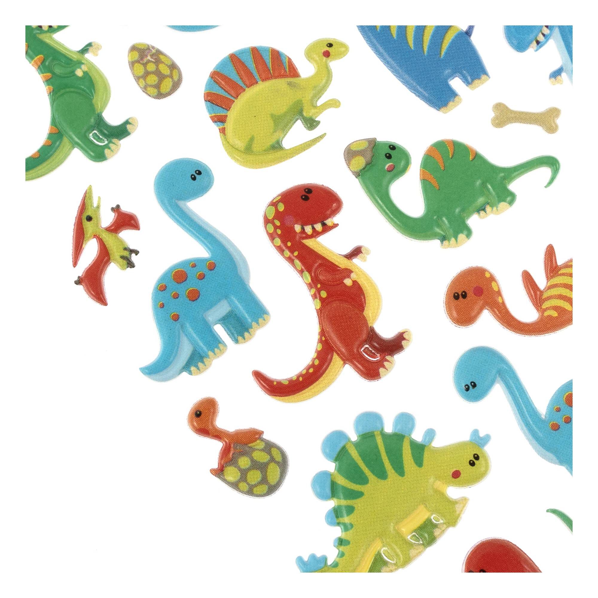 Orange and Blue Dino Puffy Stickers | Hobbycraft