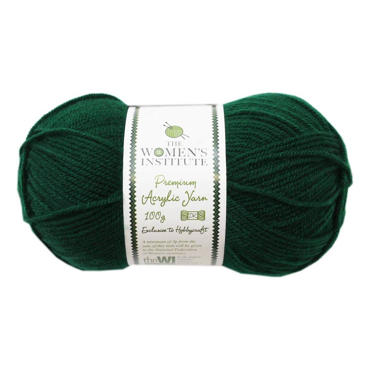 Women’s Institute School Green Premium Acrylic Yarn 100g | Hobbycraft