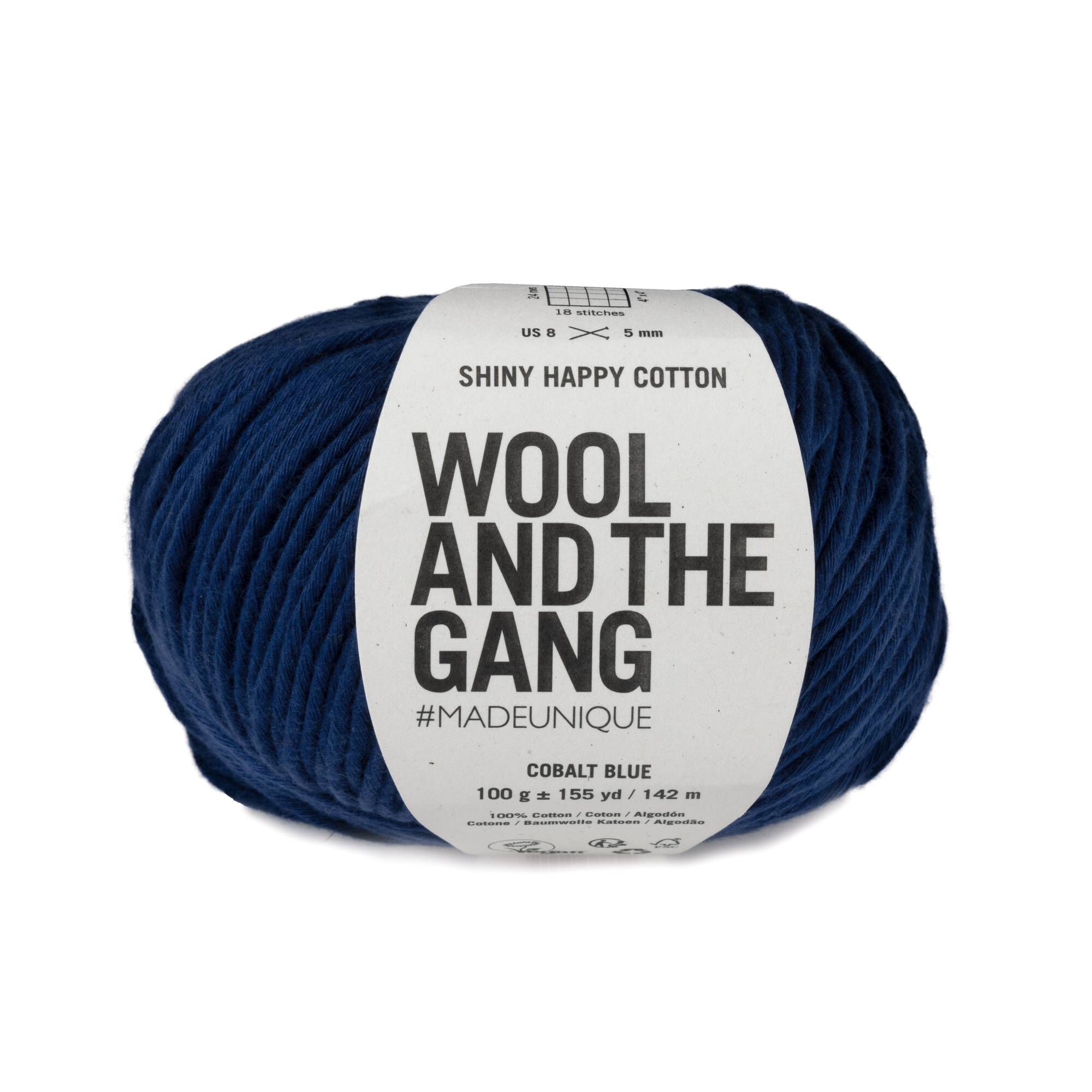 Wool and the Gang Cobalt Blue Shiny Happy Cotton 100g | Hobbycraft
