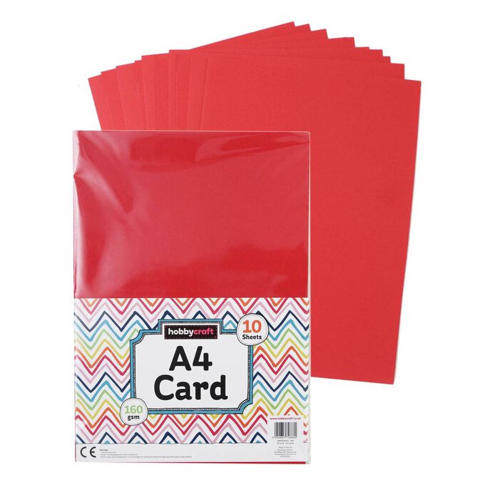 Red Card A4 10 Pack | Hobbycraft