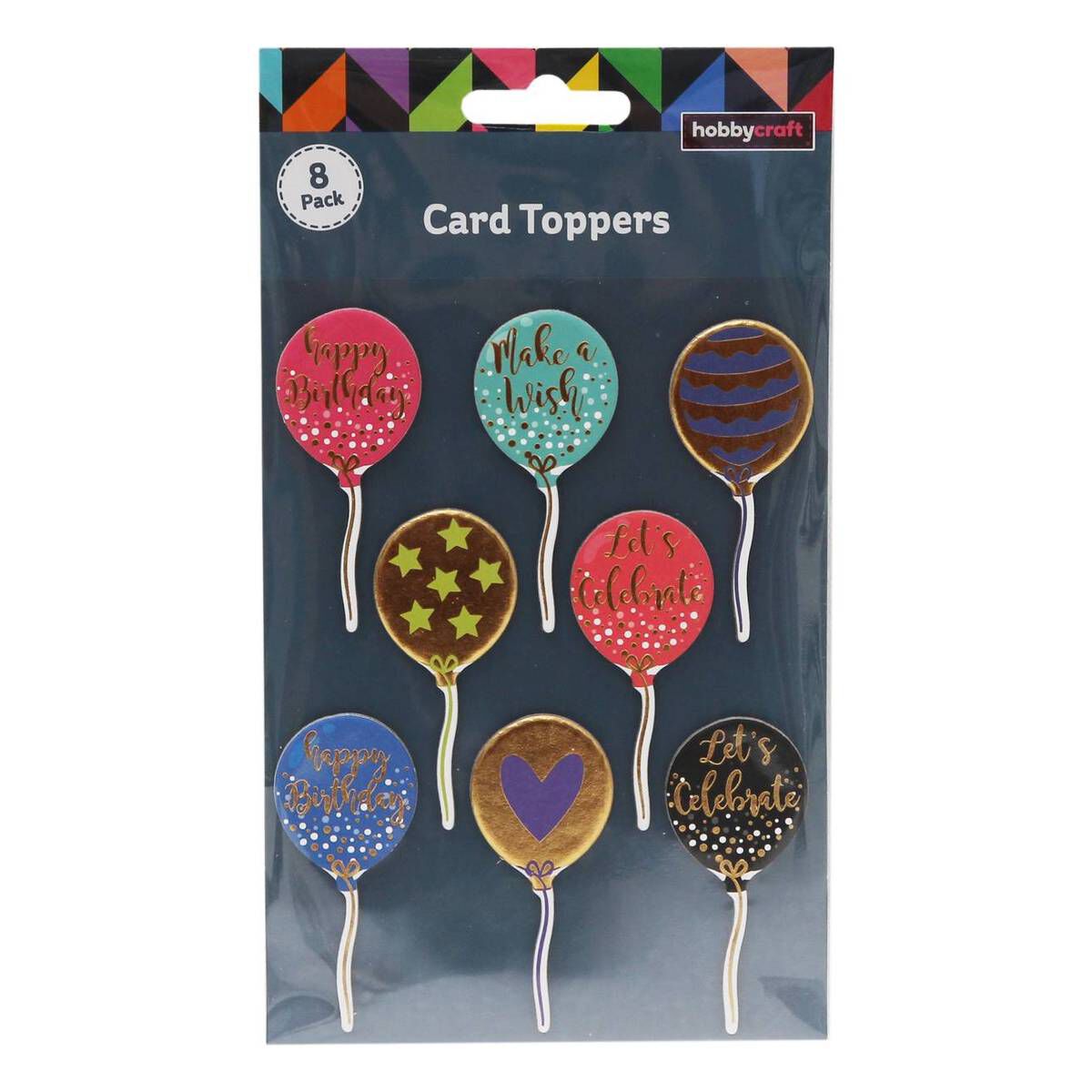 Birthday Balloon Chipboard Toppers 8 Pack | Hobbycraft