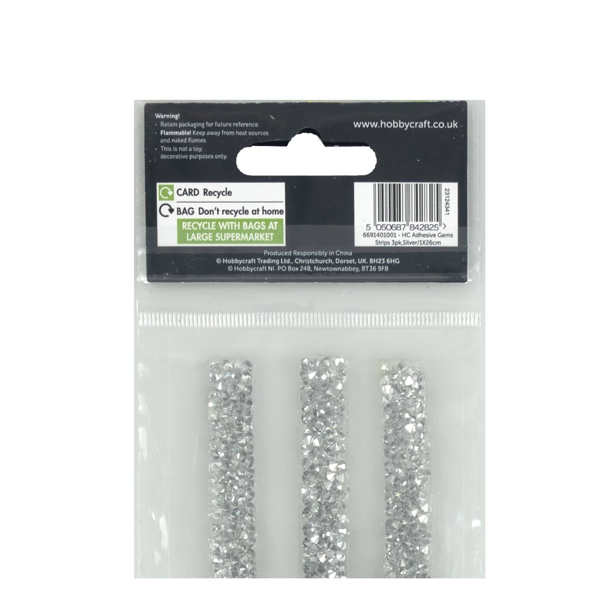 Silver Adhesive Gem Strips 3 Pack | Hobbycraft