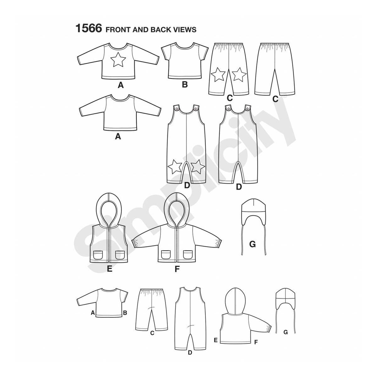 Simplicity Babies’ Separates Sewing Pattern 1566 | Hobbycraft