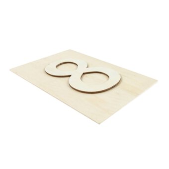 Wooden Number 8 Plaque 10cm x 15cm | Hobbycraft
