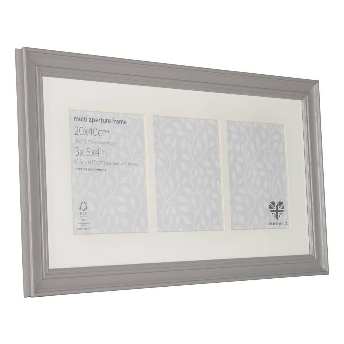 Vintage Grey Multi-Aperture Frame 20cm x 40cm | Hobbycraft