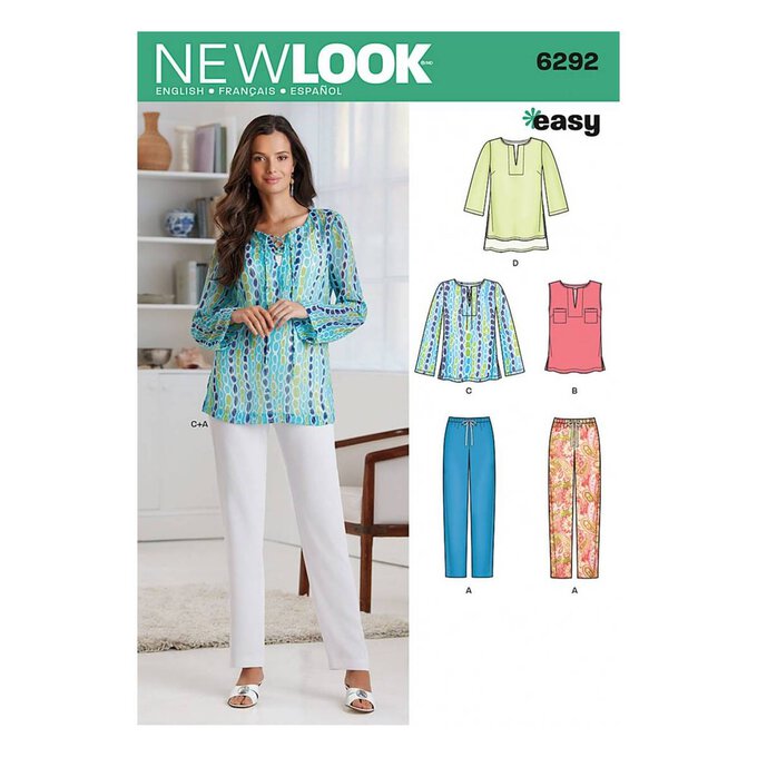 New Look Women's Top and Trousers Sewing Pattern 6292 | Hobbycraft