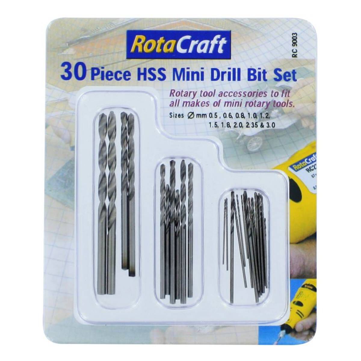 Rotacraft HSS Mini Drill Bit Set 30 Pack | Hobbycraft