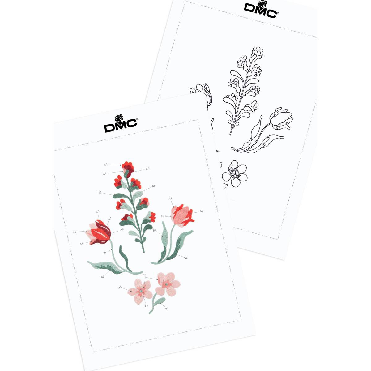 FREE PATTERN DMC Red Wallflower Embroidery 0214 | Hobbycraft