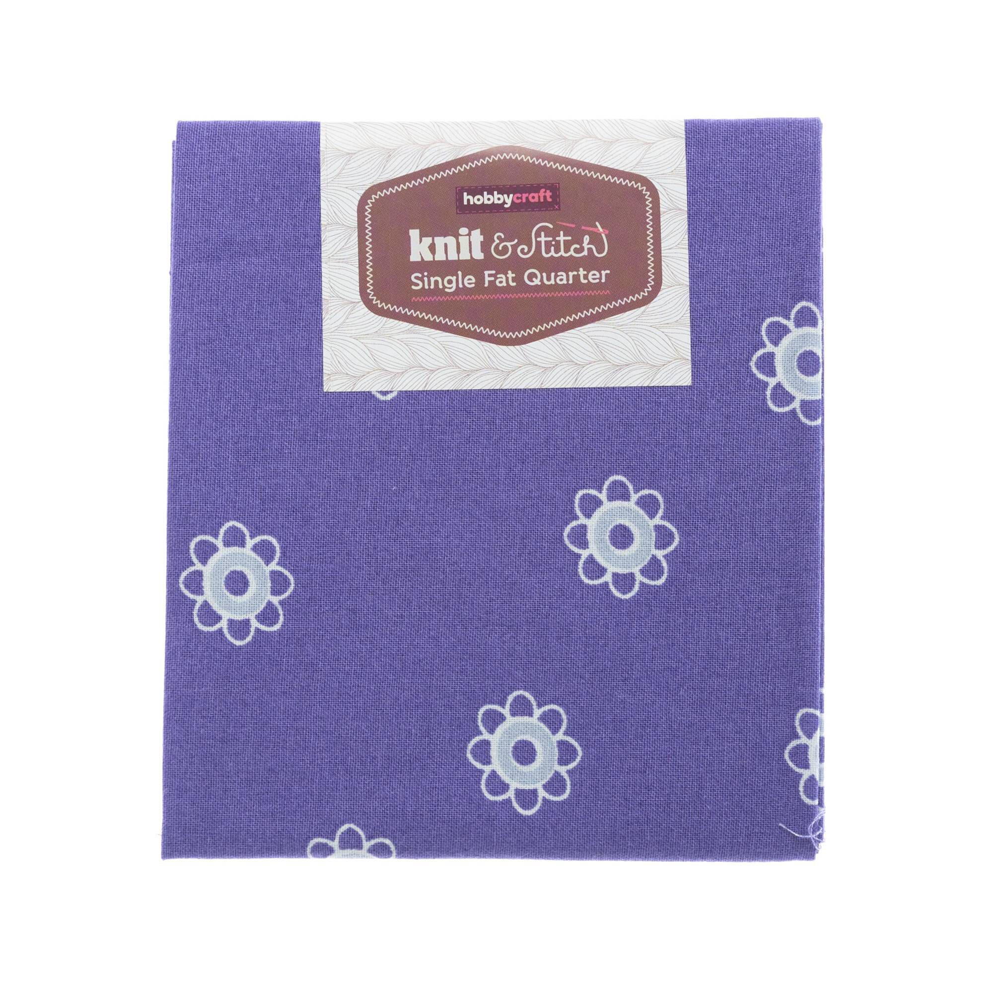 Purple Flower Single Cotton Fat Quarter | Hobbycraft