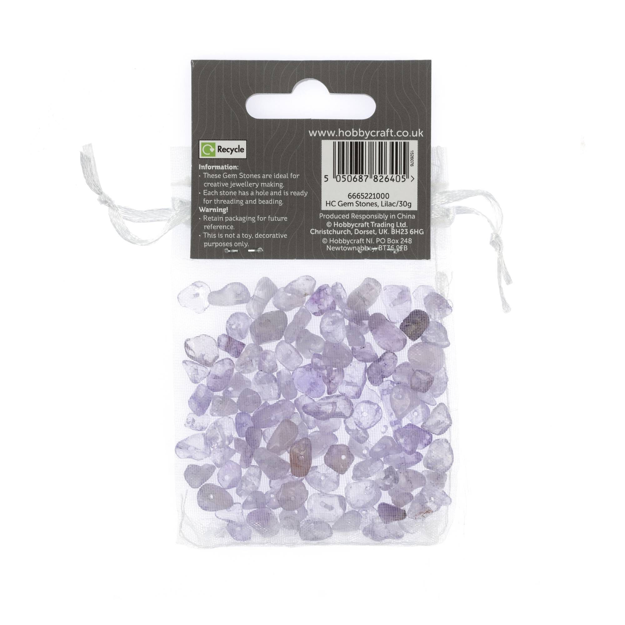 Lilac Gem Stones 30g | Hobbycraft