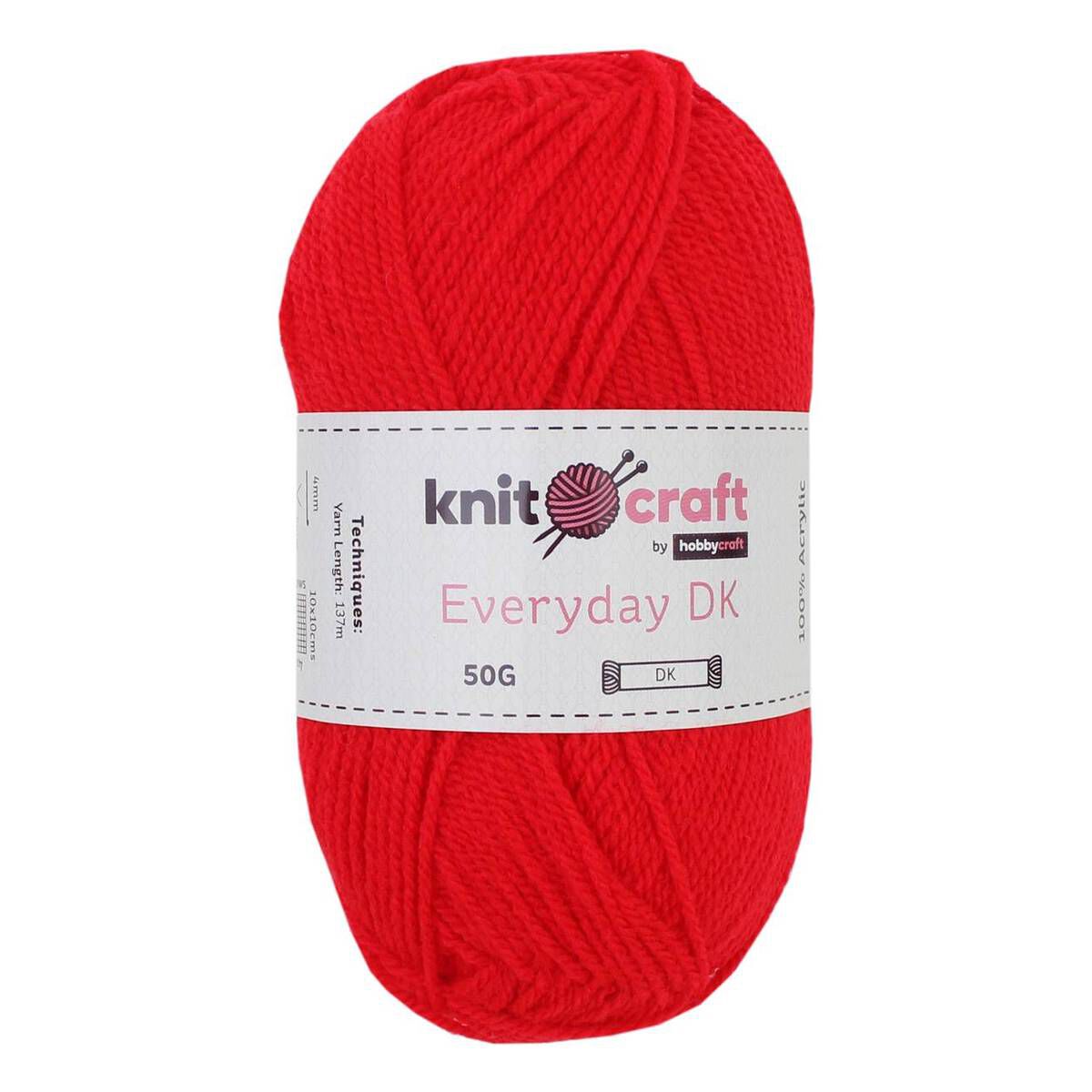 Knitcraft Red Everyday DK Yarn 50g | Hobbycraft