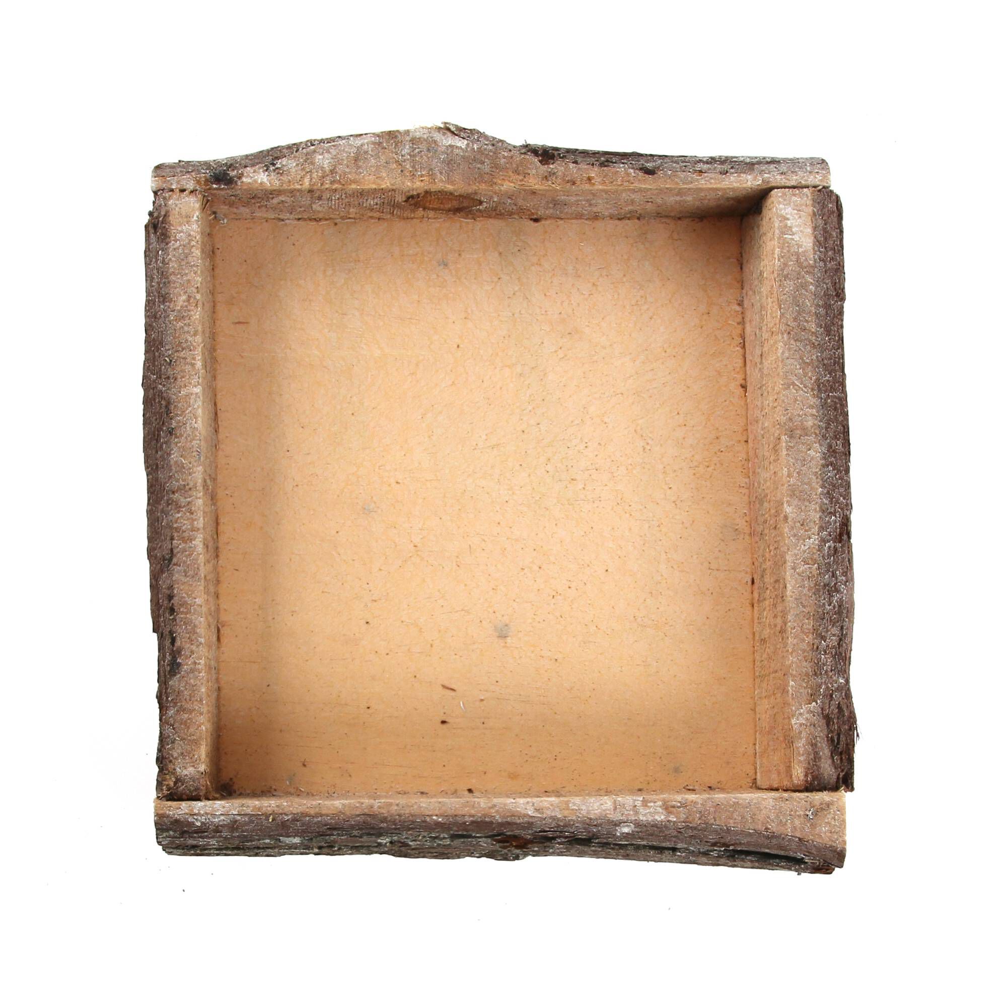 Natural Wash Bark Wooden Tray 25cm x 25cm x 4cm | Hobbycraft
