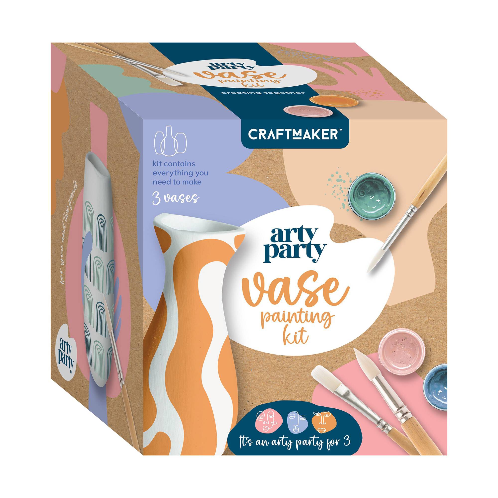 Arty Party Vase Painting Kit 3 Pack | Hobbycraft
