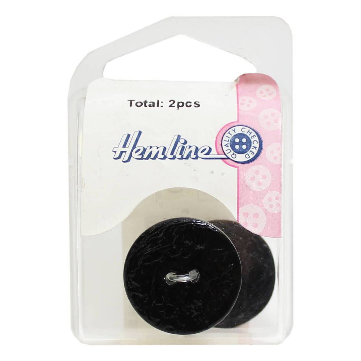 Hemline Black Shell Mother of Pearl Button 2 Pack | Hobbycraft