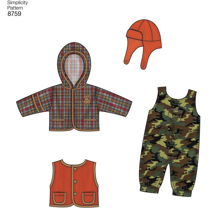 Simplicity Baby Separates Sewing Pattern 8759 (XXS-L) | Hobbycraft