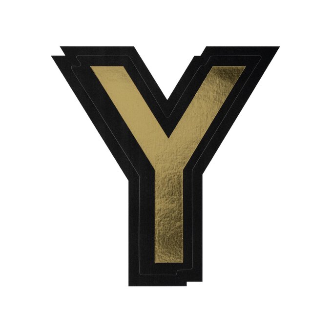 Black and Gold Vinyl Letter Y Sticker 5cm | Hobbycraft