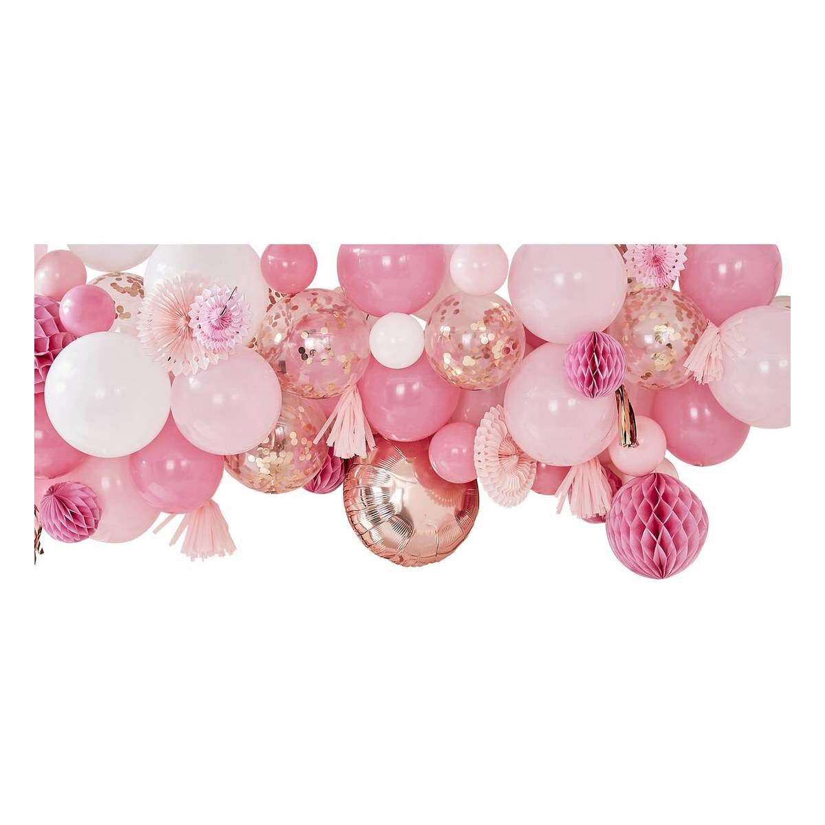 Ginger Ray Pink Balloon and Fan Garland | Hobbycraft