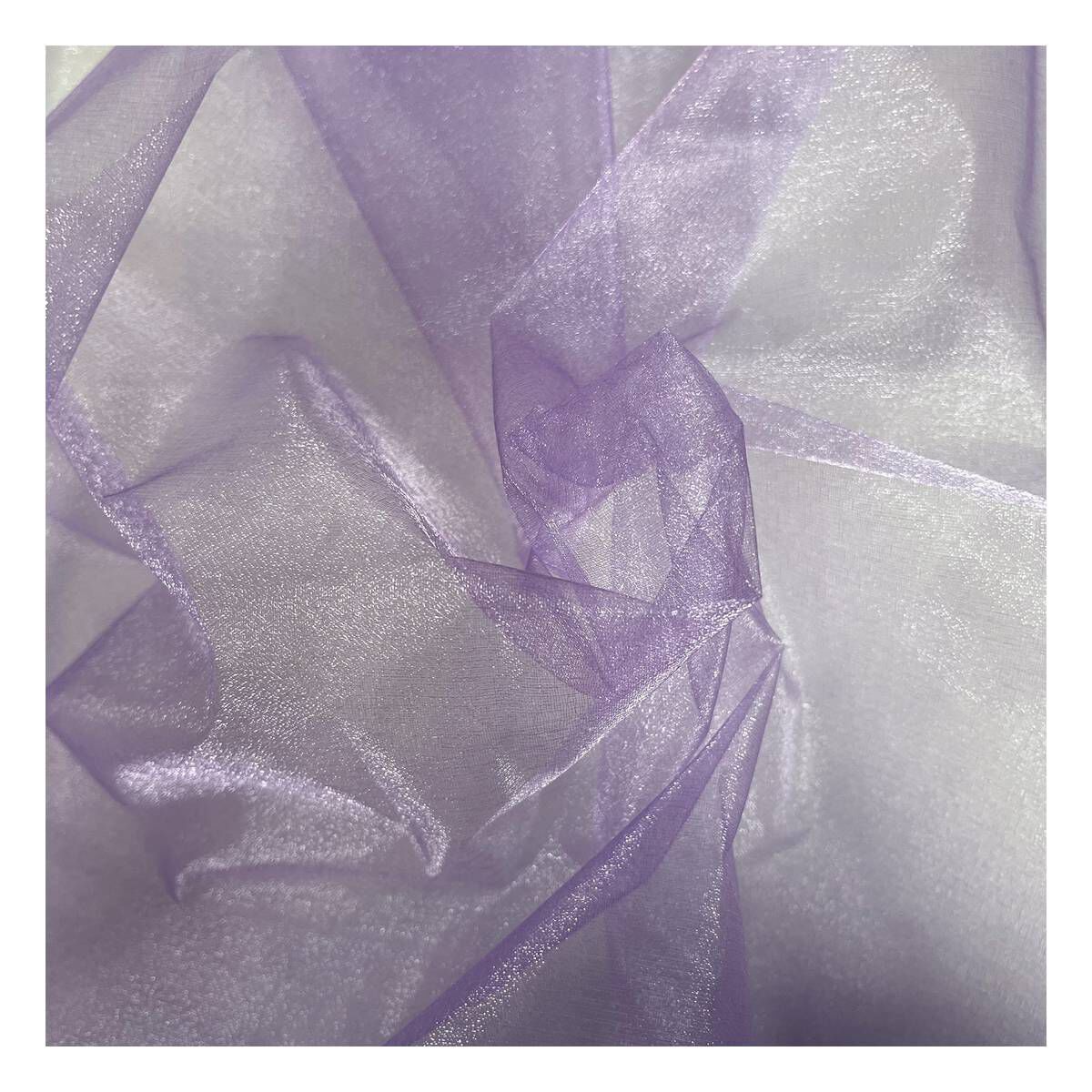 Purple Crystal Organza Fabric by the Metre | Hobbycraft