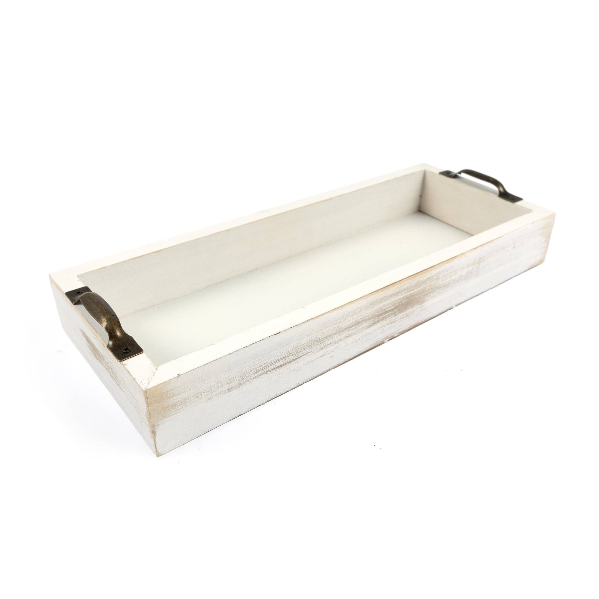 White Wooden Rectangular Tray 30cm x 12cm x 5cm | Hobbycraft
