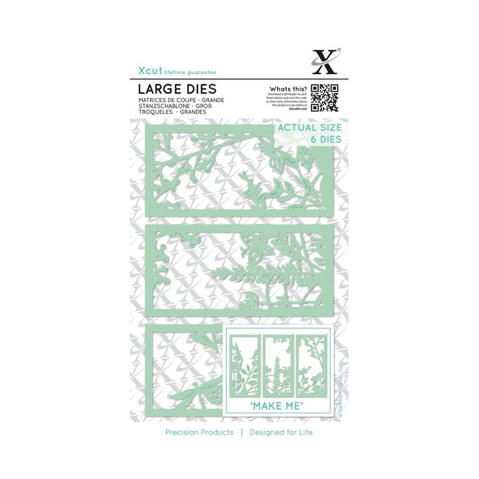 Xcut Large Floral Panel Die Set 6 Pieces | Hobbycraft