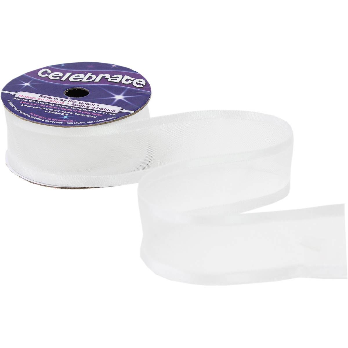 White Organza Satin-Edged Ribbon 25mm x 4m | Hobbycraft